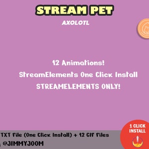 Animated Axolotl Stream Pet Custom Widget / STREAMELEMENTS Interactive ...