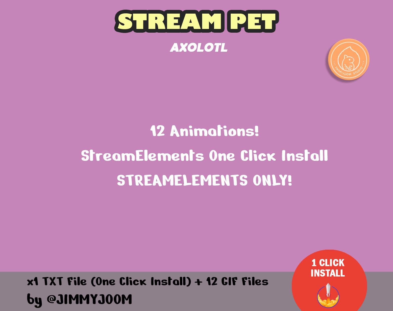 Animated Axolotl Stream Pet Custom Widget / STREAMELEMENTS - Etsy