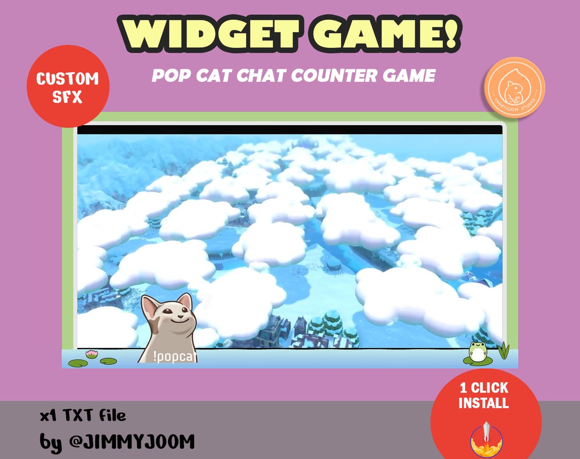 Pop Cat Custom Widget Counter / Chat Widget Game / Cat Meme - Etsy