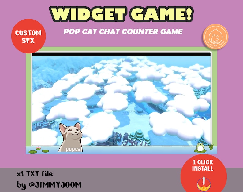 Pop Cat Custom Widget Counter / Chat Widget Game / Cat Meme Game / Cute ...