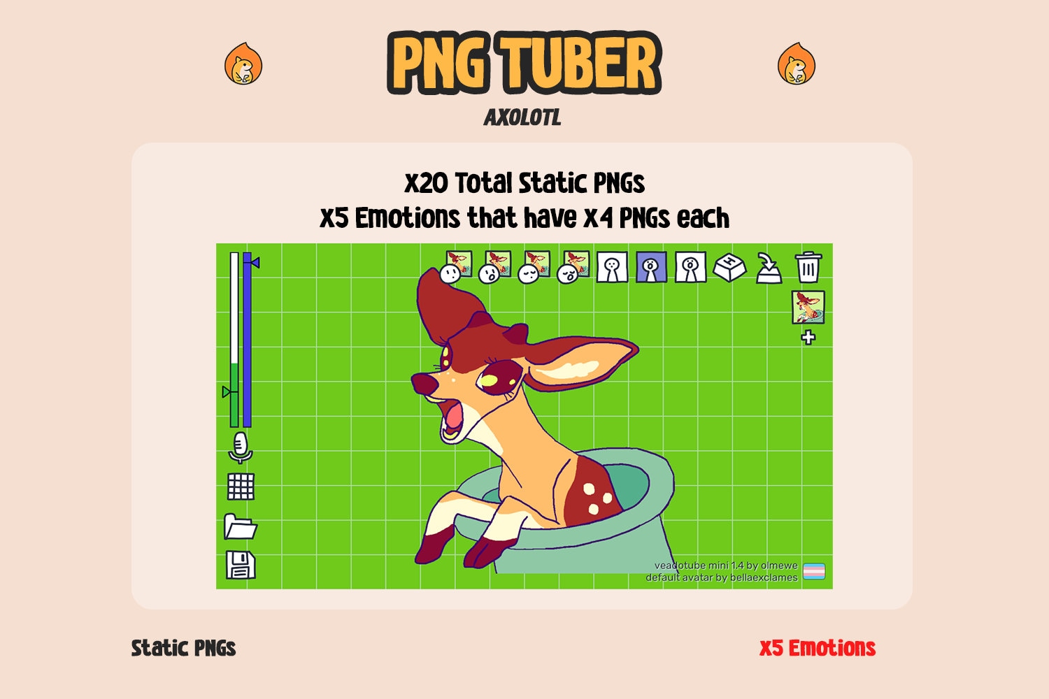 Fox Pngtuber Veadotube Mini PNG Tuber Cute Kawaii Fox - Etsy