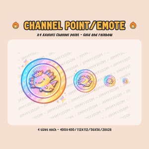 Twitch Channel Points Axolotl Coin/ Emote / Coin / Badges / Kawaii ...