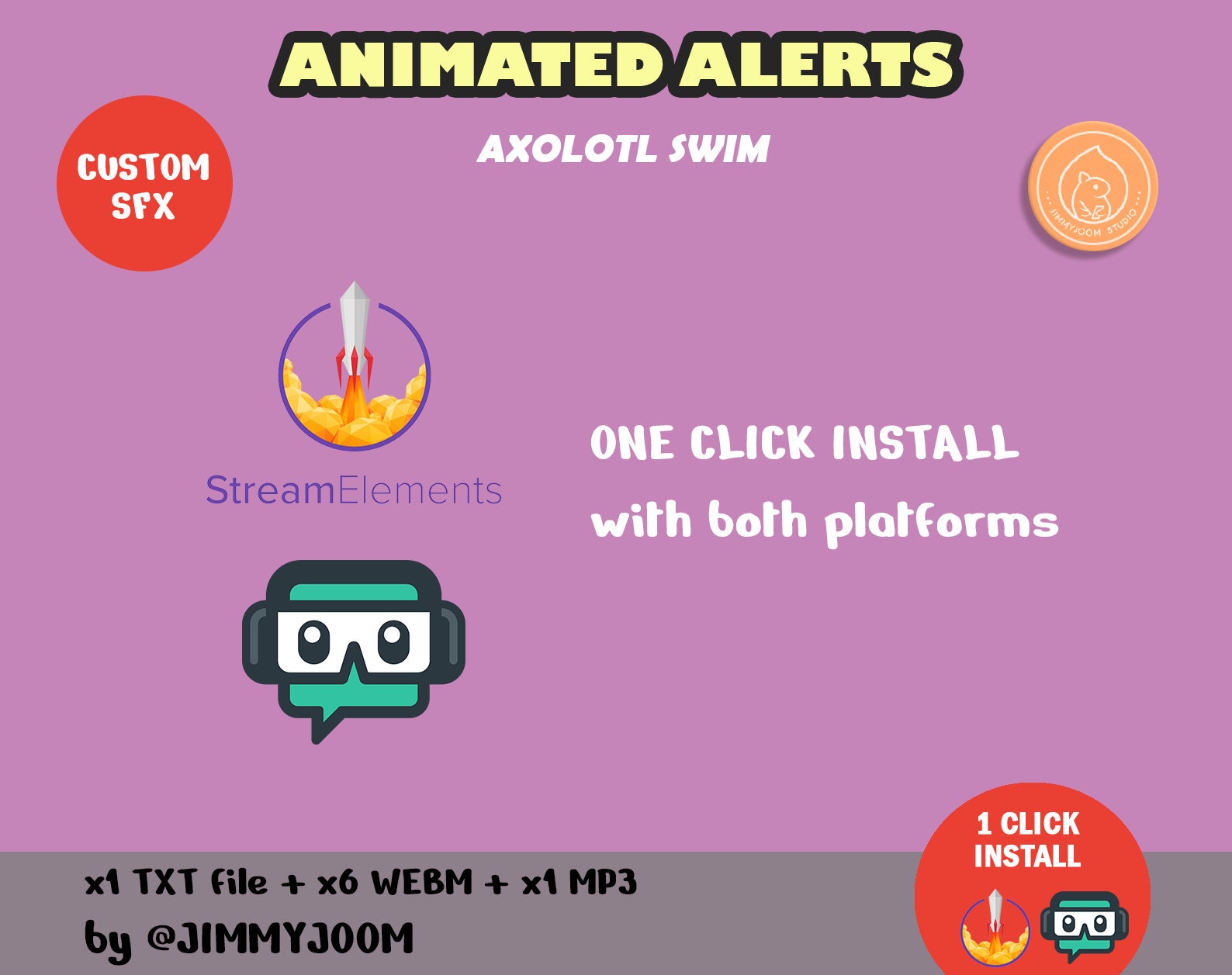 ANIMATED Axolotl Alerts / Twitch Alerts / Stream Alerts / Sub Follower ...