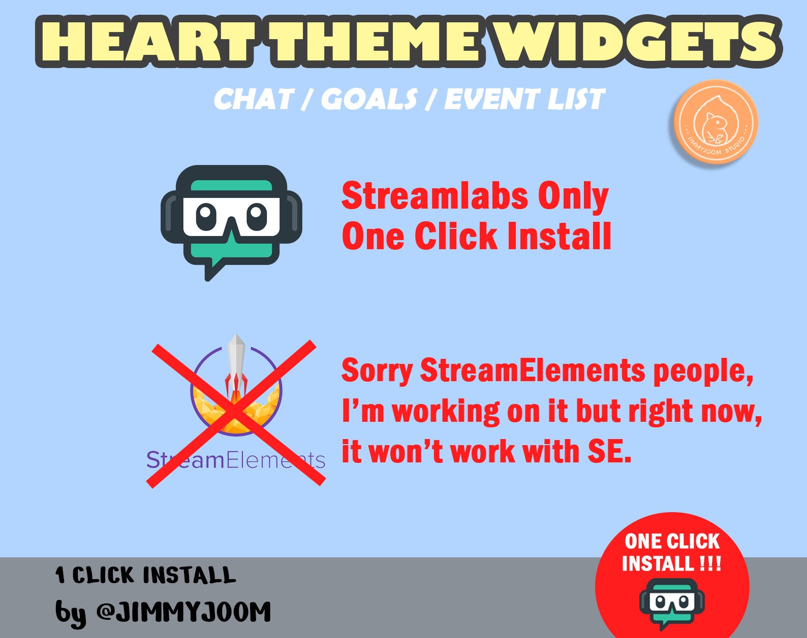 Custom Heart Theme Chat Goal Event List Widgets for Twitch / Streamlabs ...