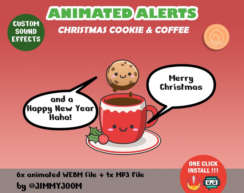 Christmas Cookie Twitch Alerts / Cute Animated Christmas Alert Pack ...