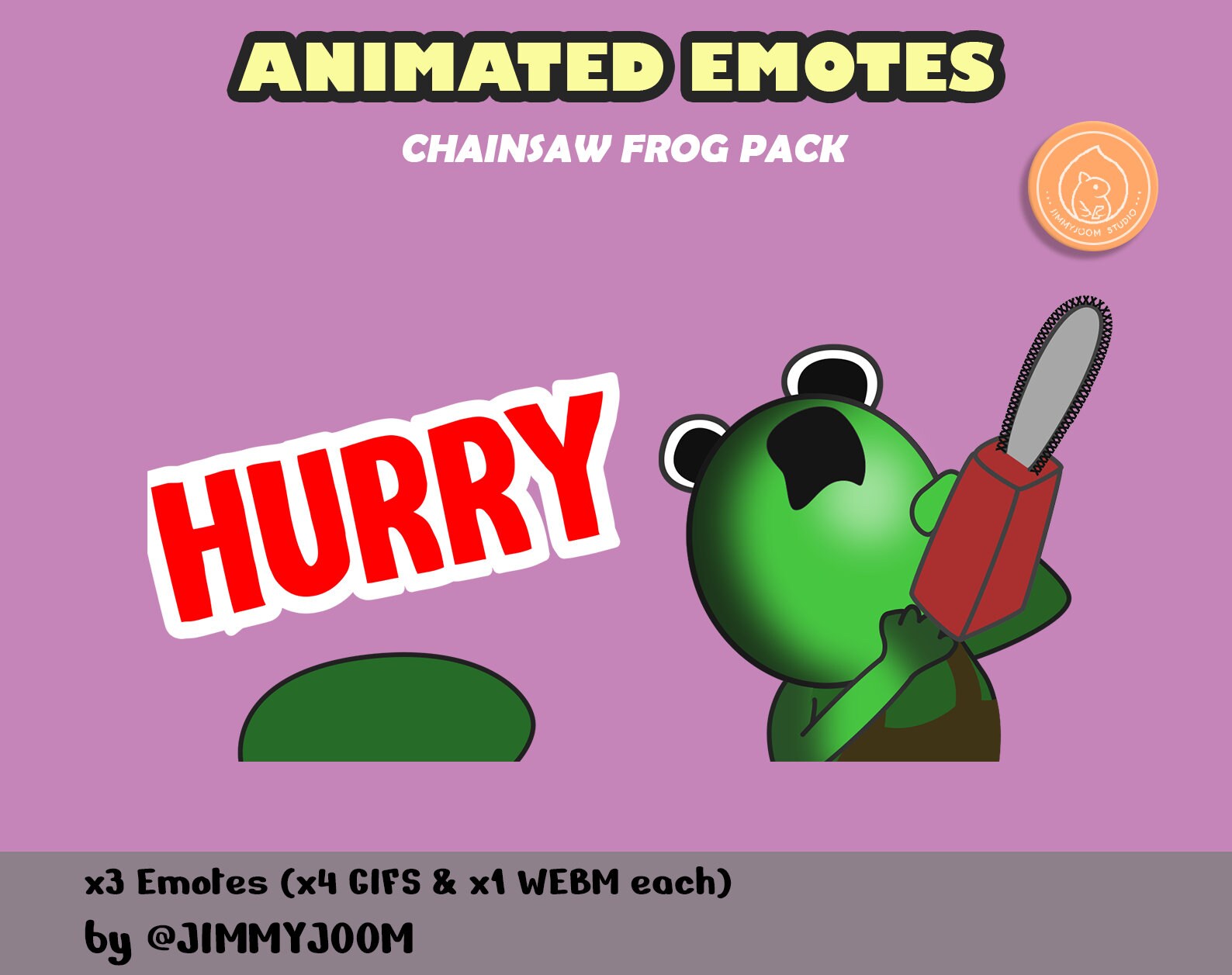 ANIMATED Frog Chainsaw Man RUN Twitch Emote Discord Emote Pack / Horror ...