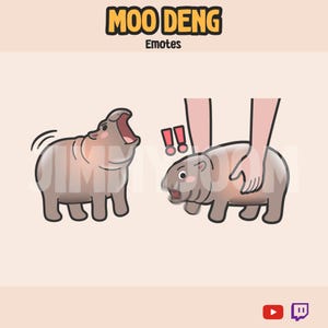Moo Deng Emotes - Twitch Discord Emote Pack - Youtube Emotes - Moo Deng ...