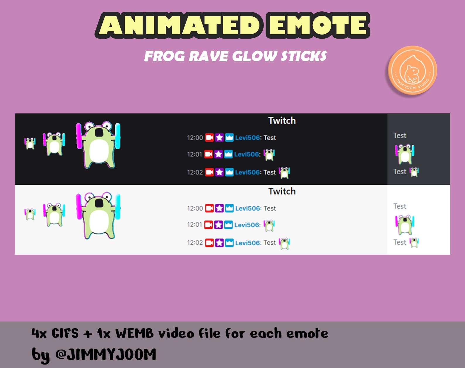 ANIMATED Frog Rave Glow Sticks Twitch Emote Discord Emote Pack / Dance ...