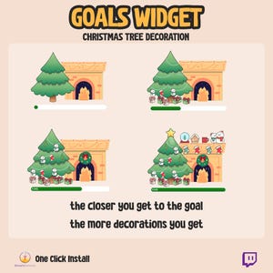 Christmas Tree Stream Goal Widget: Santa Donation Overlay - Etsy