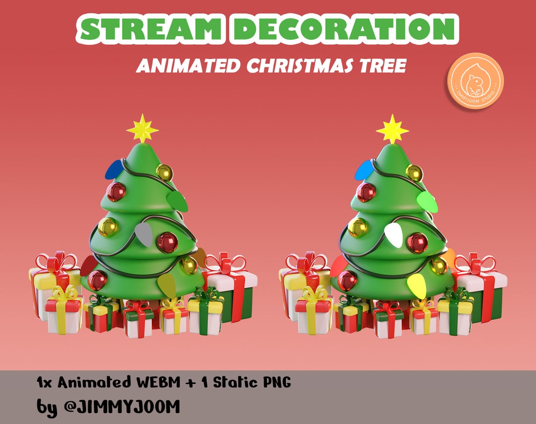 Animated Christmas Tree Stream Decoration With Gifts Ornaments and ...
