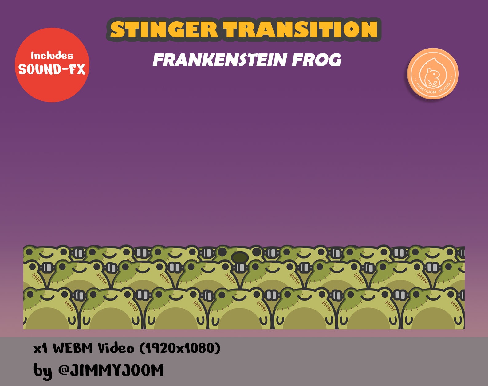 Halloween Frog Stinger Transition / Cute Kawaii Frankenstein Frog ...