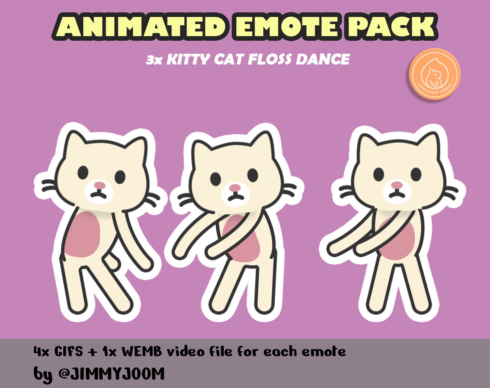 3x ANIMATED Dancing Kitty Cat Twitch Emote Discord Emote Pack / Meme ...