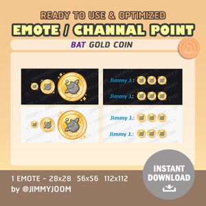 Twitch Channel Points Bat Coin/ Emote / Coin / Badges / Kawaii ...