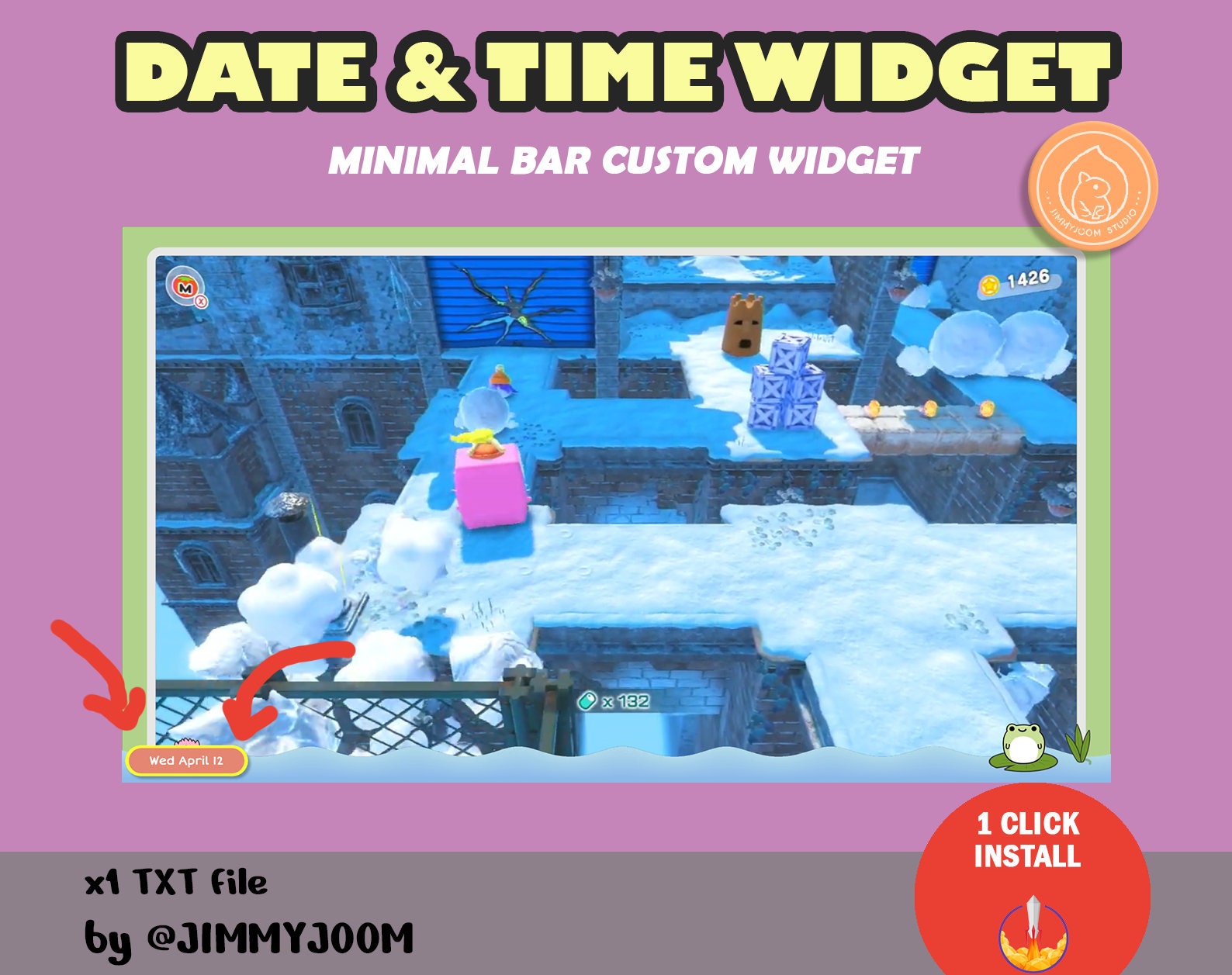 Date and Time Widget for Twitch Streaming / Custom Widget / Customizable / Minimal Style Custom ...