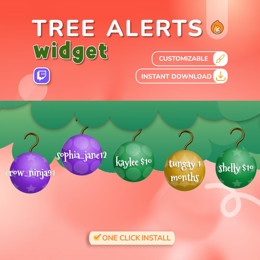 Twitch Christmas Tree Alerts & Events Widget - Animated Tree Ornaments ...