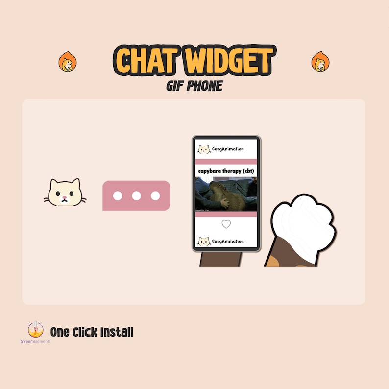 Custom Chat Widget GIF Game / Twitch Chat Widget / Animated Fox Frog ...