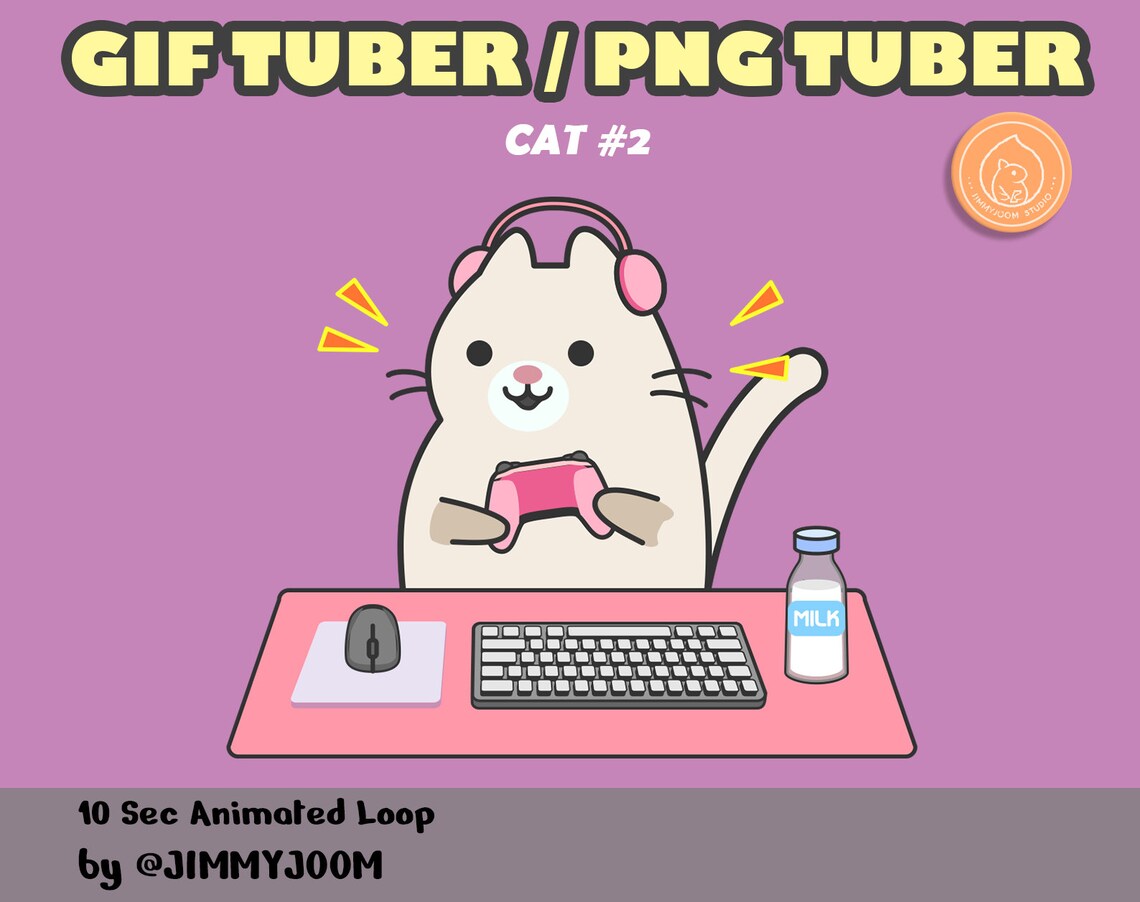 Lindo gato animado GIFTuber PNGTuber VTuber para Twitch - Etsy México