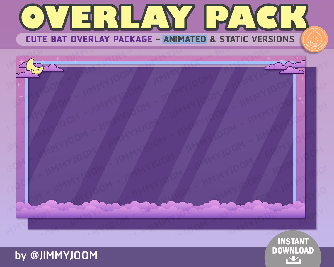 Animated Overlay Pack / Kawaii Bat Overlays and Waiting - Etsy