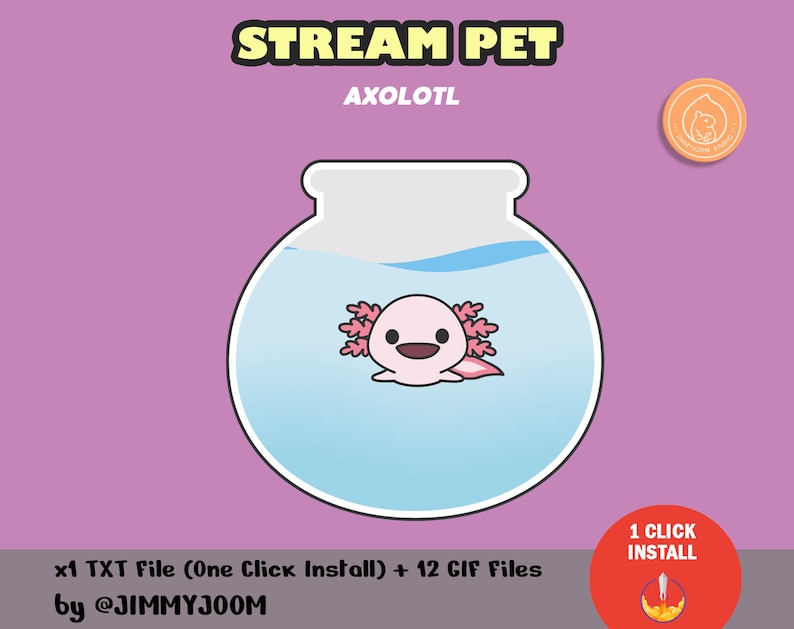 Animated Axolotl Stream Pet Custom Widget / STREAMELEMENTS Interactive ...