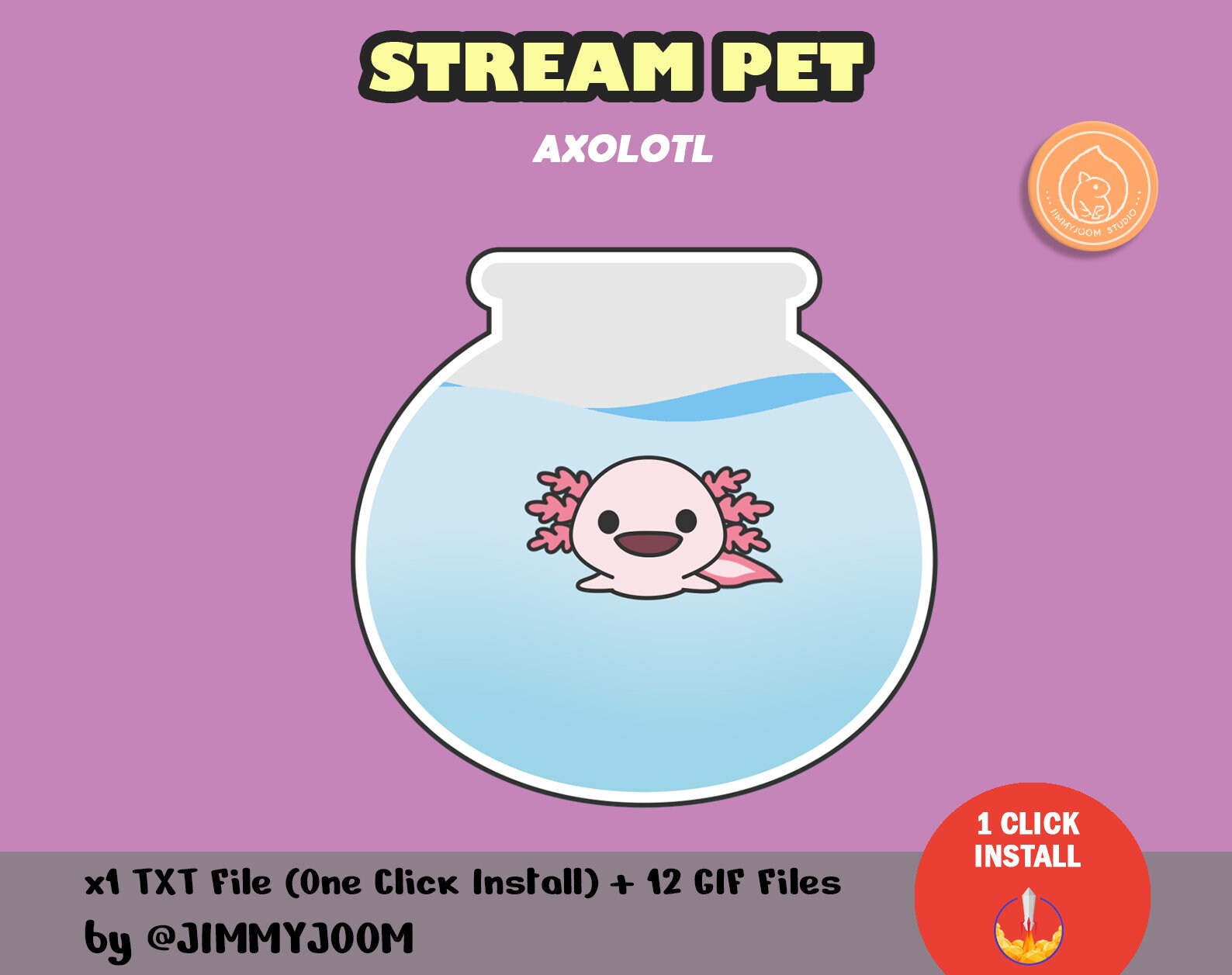 Animated Axolotl Stream Pet Custom Widget / STREAMELEMENTS - Etsy