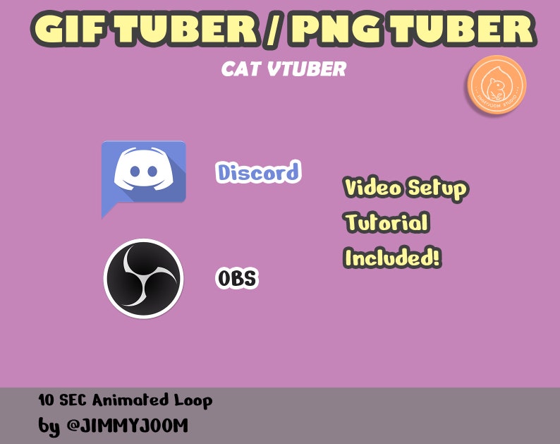 Lindo gato animado GIFTuber PNGTuber VTuber para Twitch Streaming ...