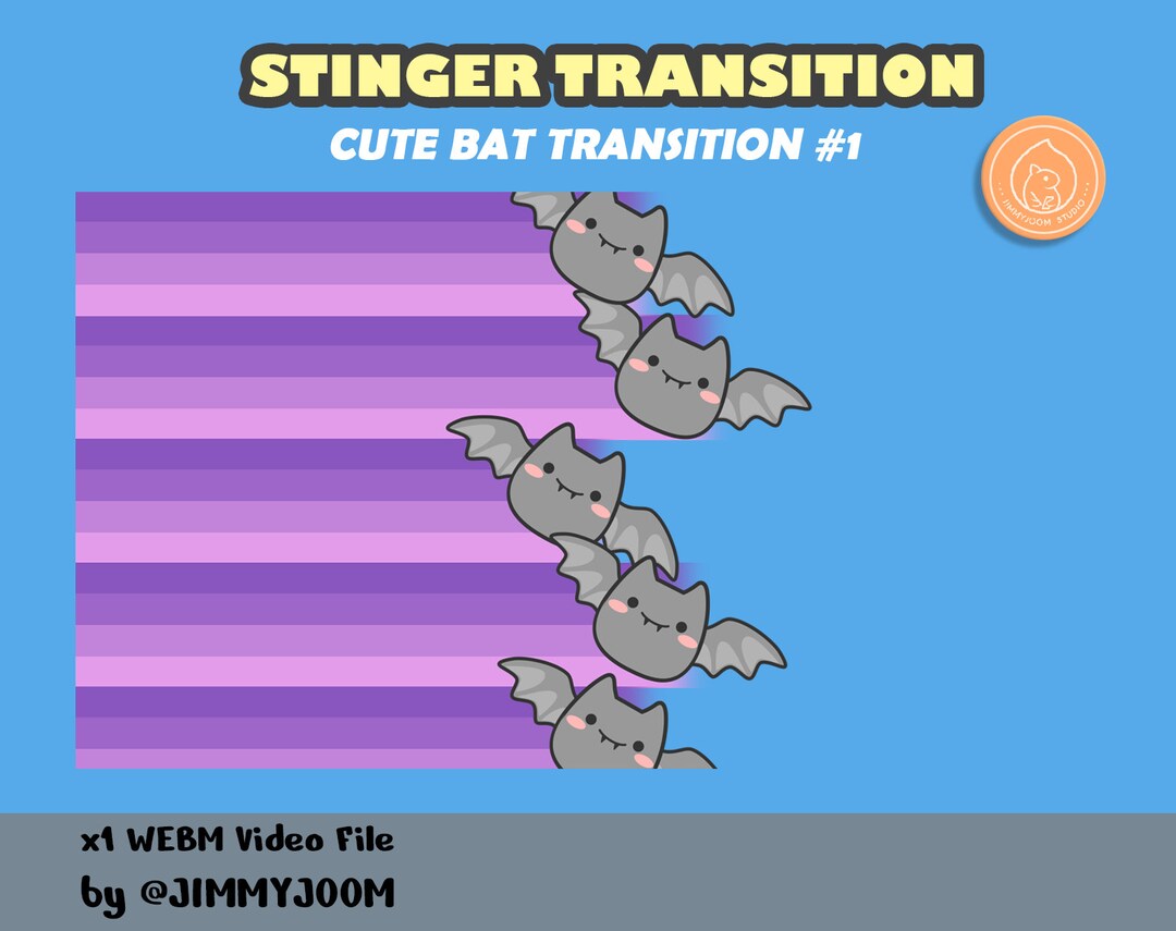 Twitch Bats Stinger Transition / Cute Bat Purple Pink Animated ...
