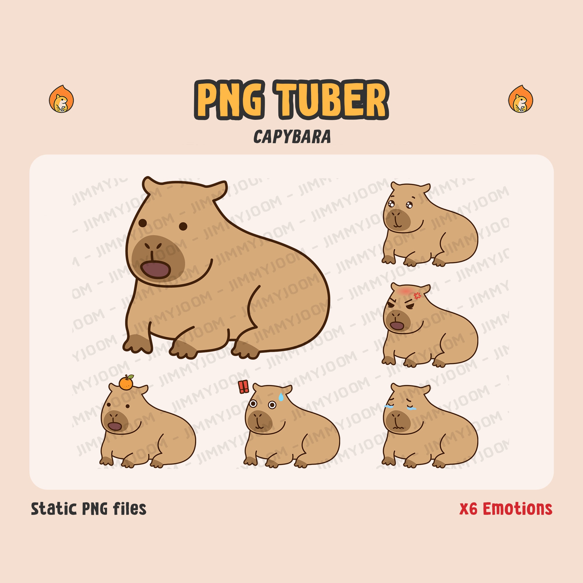 Capybara Pngtuber Veadotube Mini PNG Tuber Cute Kawaii - Etsy