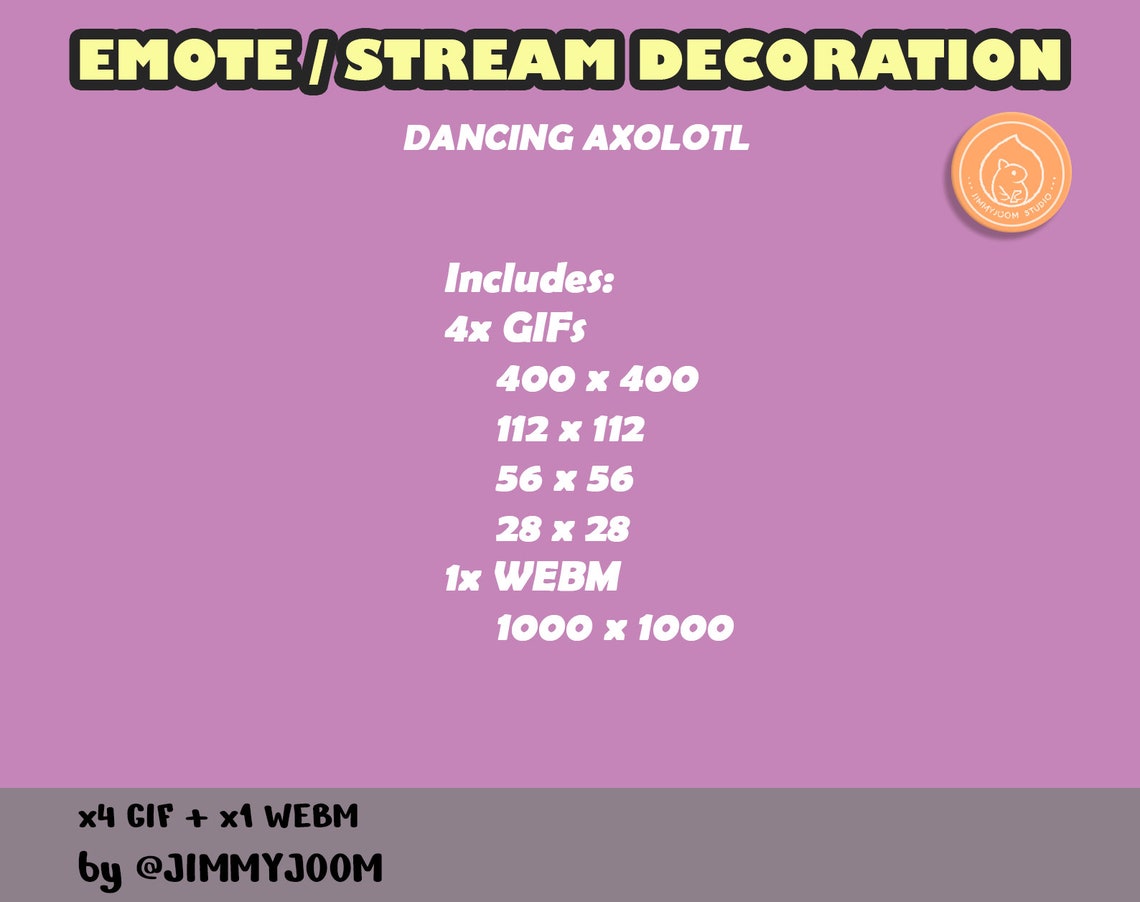 ANIMATED Emote Axolotl Dance / Dancing Emote / Twitch Discord Emote ...