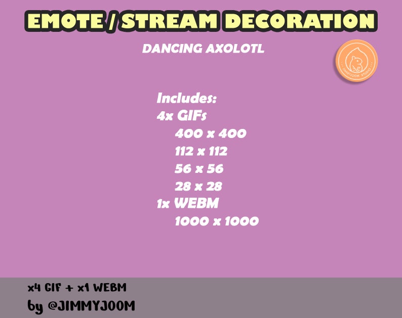 ANIMADO Emote Axolotl Dance / Dancing Emote / Twitch Discord Emote ...