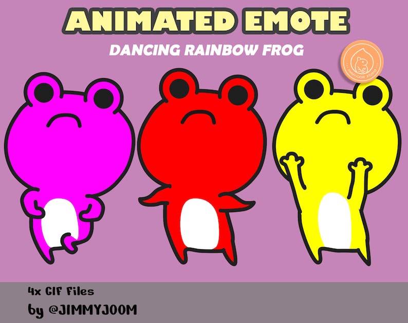 ANIMATED Cute Rainbow Frog Dance Twitch Emote Discord Emote / Dancing ...