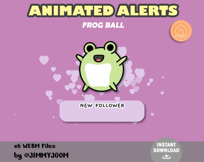 Animated Pastel Frog Twitch Alerts / Cute Frog / Kawaii Stream Setup ...