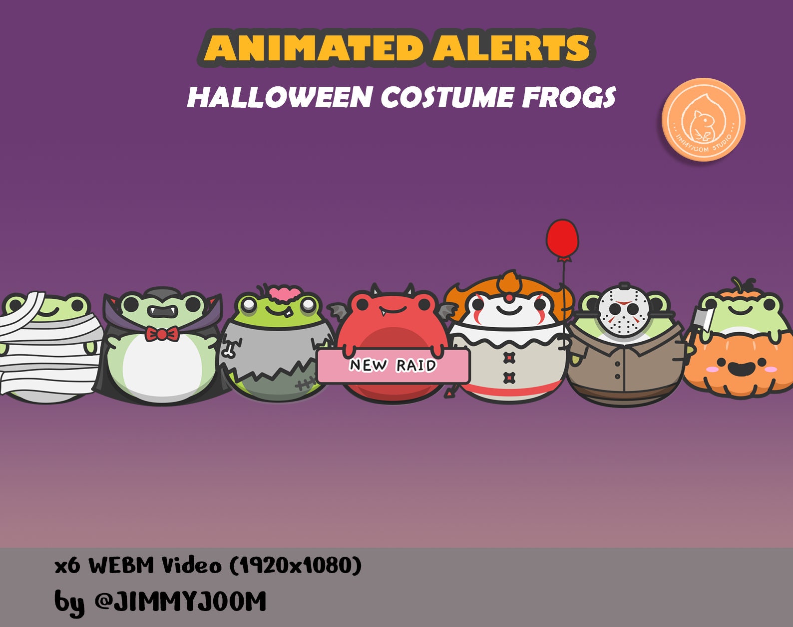 Animated Halloween Alerts / Kawaii Halloween Stream / Cute Frogs Twitch ...