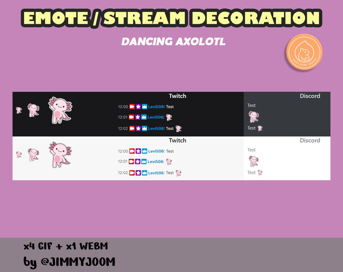 ANIMATED Emote Axolotl Dance / Dancing Emote / Twitch Discord - Etsy ...