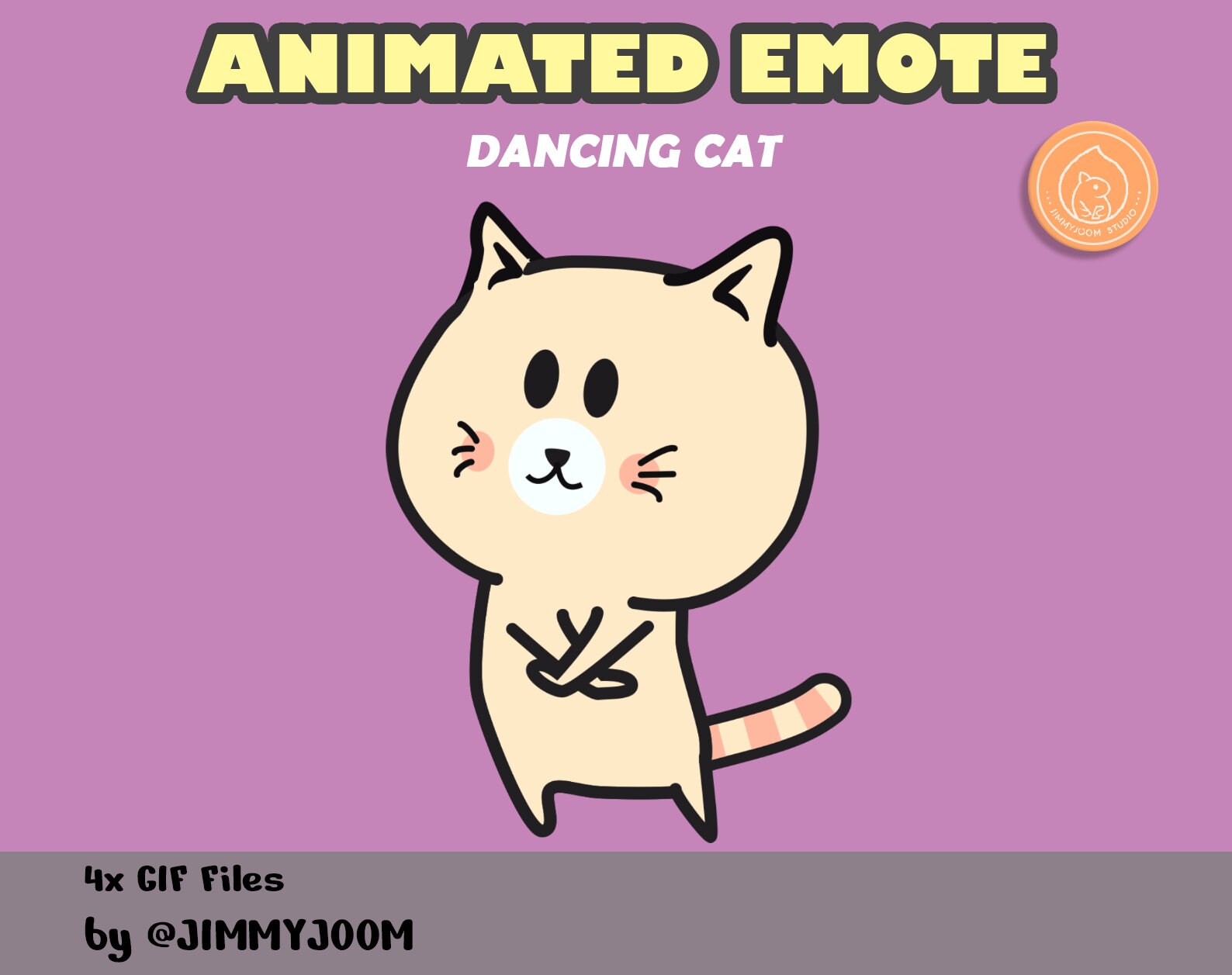 ANIMATED Cute Cat Dance Twitch Emote Discord Emote / Dancing Emote ...
