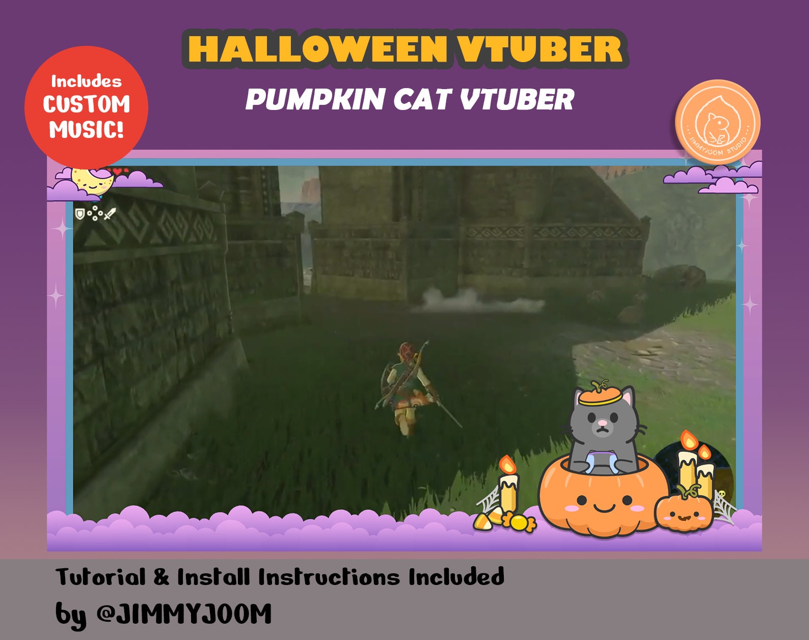 Cute Animated Pumpkin Cat Vtuber Pngtuber Giftuber / Halloween - Etsy