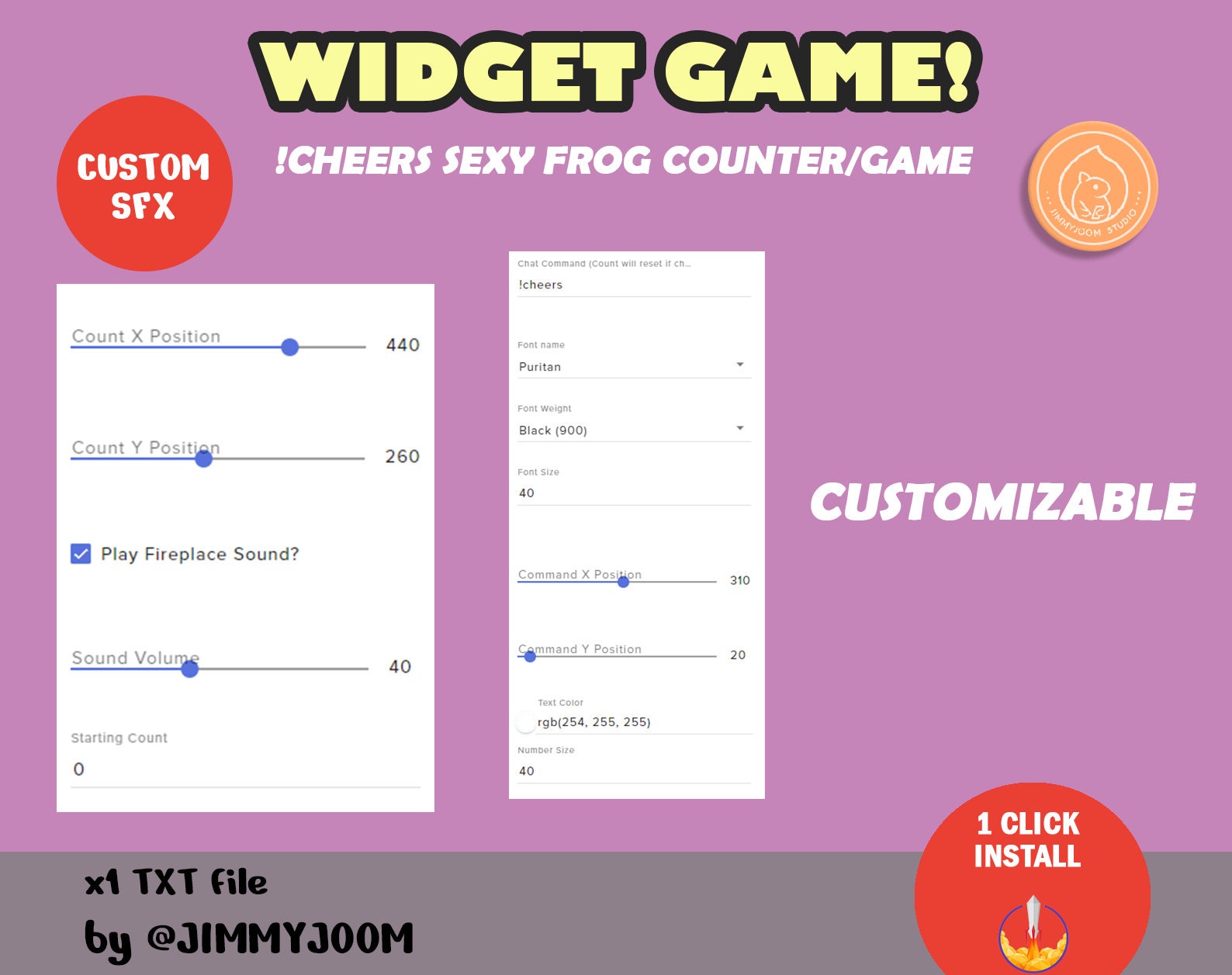 Cute Frog Custom Widget Counter / Chat Widget Game / Frog Meme - Etsy