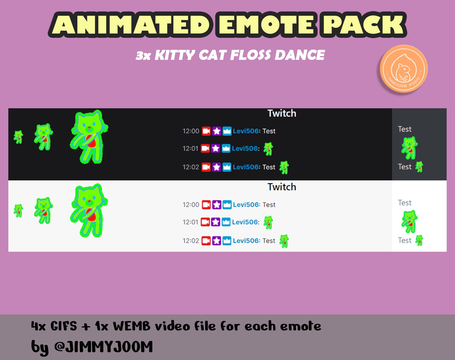 3x ANIMATED Dancing Kitty Cat Twitch Emote Discord Emote Pack / Meme ...