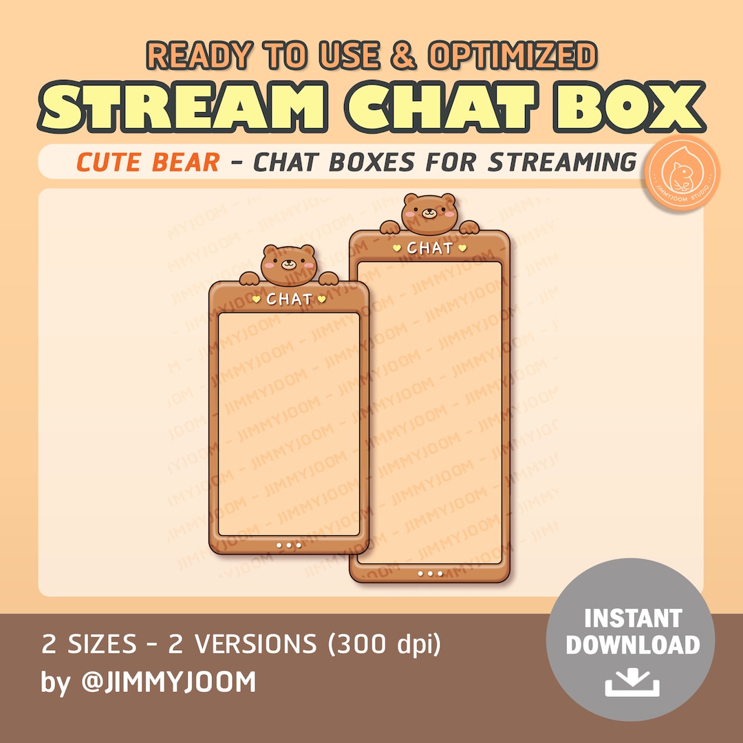 Cute Brown Bear Chat Box / Twitch Streaming Chat Box / Chat Overlay ...