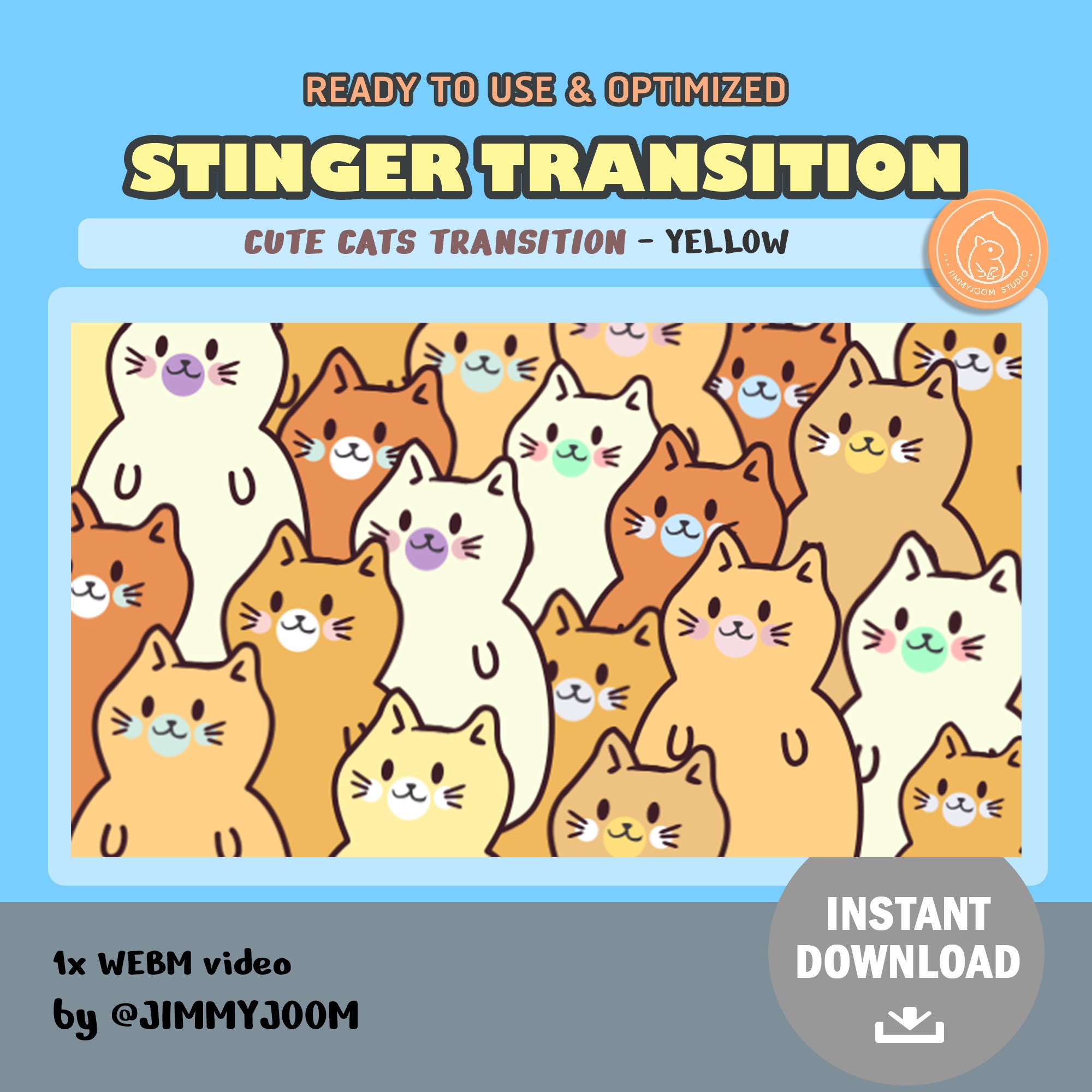 ANIMATED Twitch Stinger Transition / Cute Cats / Stream Transition ...
