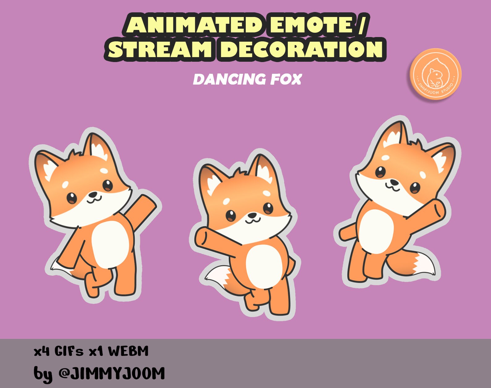 ANIMATED Emote Fox Dance / Dancing Emote / Twitch Discord Emote / Red ...