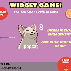 Pop Cat Custom Widget Counter / Chat Widget Game / Cat Meme Game / Cute ...