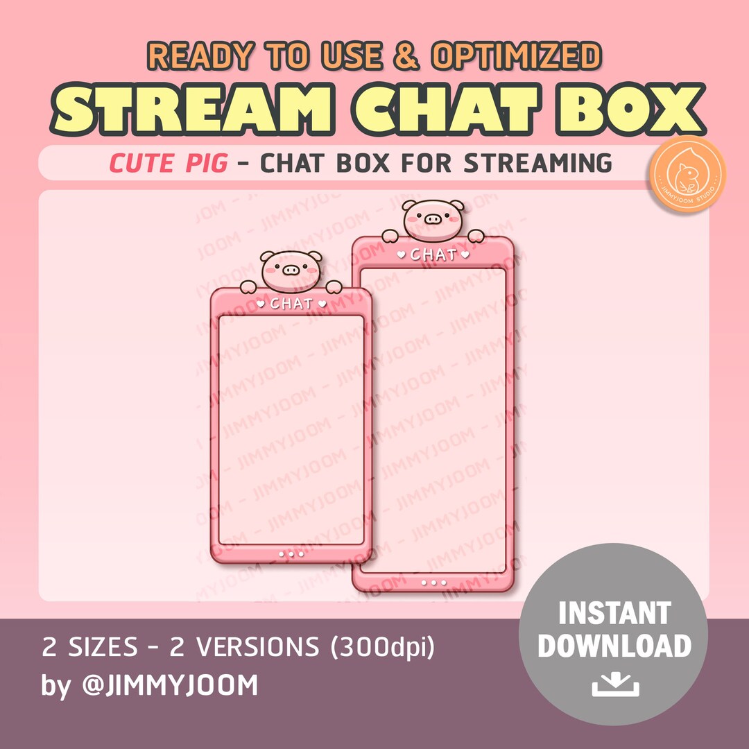 Twitch Chat Box | Chat Widgets | Custom Pink Pig Chat Boxes | Kawaii ...