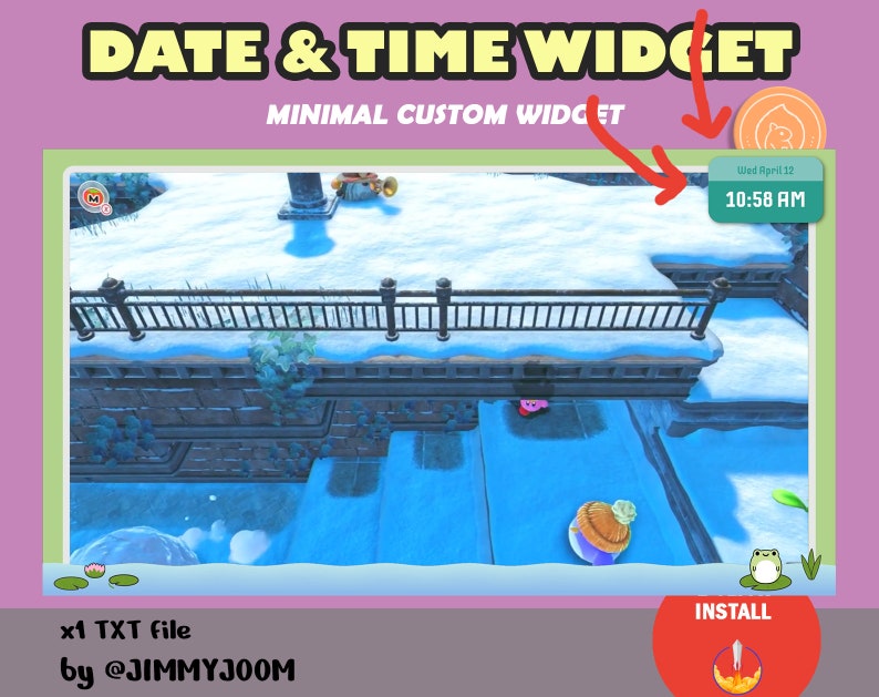 Date and Time Widget for Twitch Streaming / Custom Widget / - Etsy