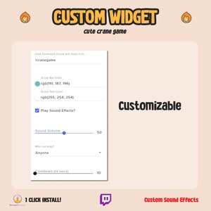 Custom Chat Widget Claw Game / Twitch Chat Widget / Animated Fox Frog ...
