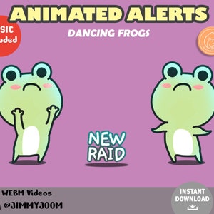 ANIMATED Dancing Frog Twitch Stream Alerts W Music / Cute Kawaii Frogs ...