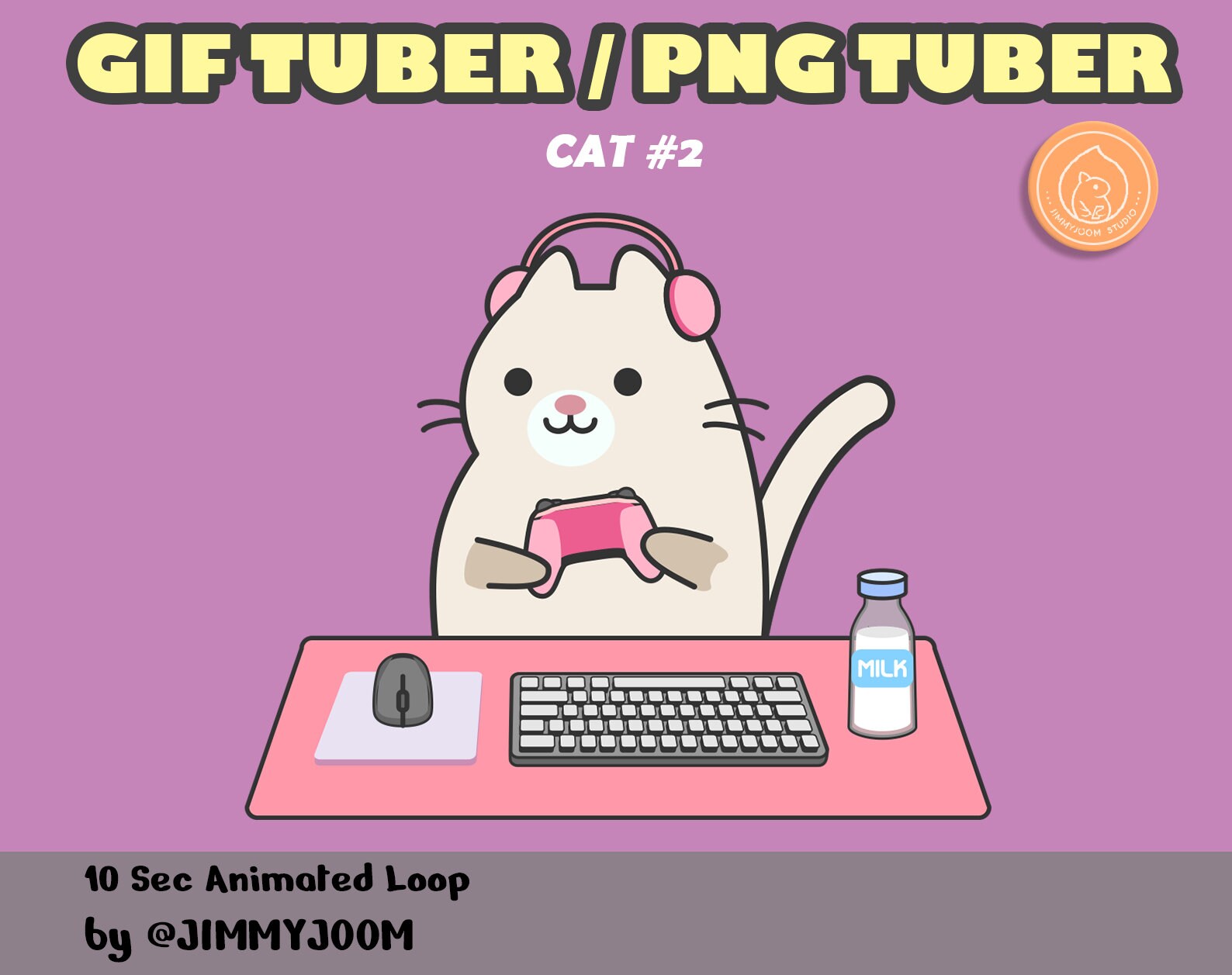 Cute Cat Animated Giftuber Pngtuber Vtuber for Twitch Streaming / Cats ...