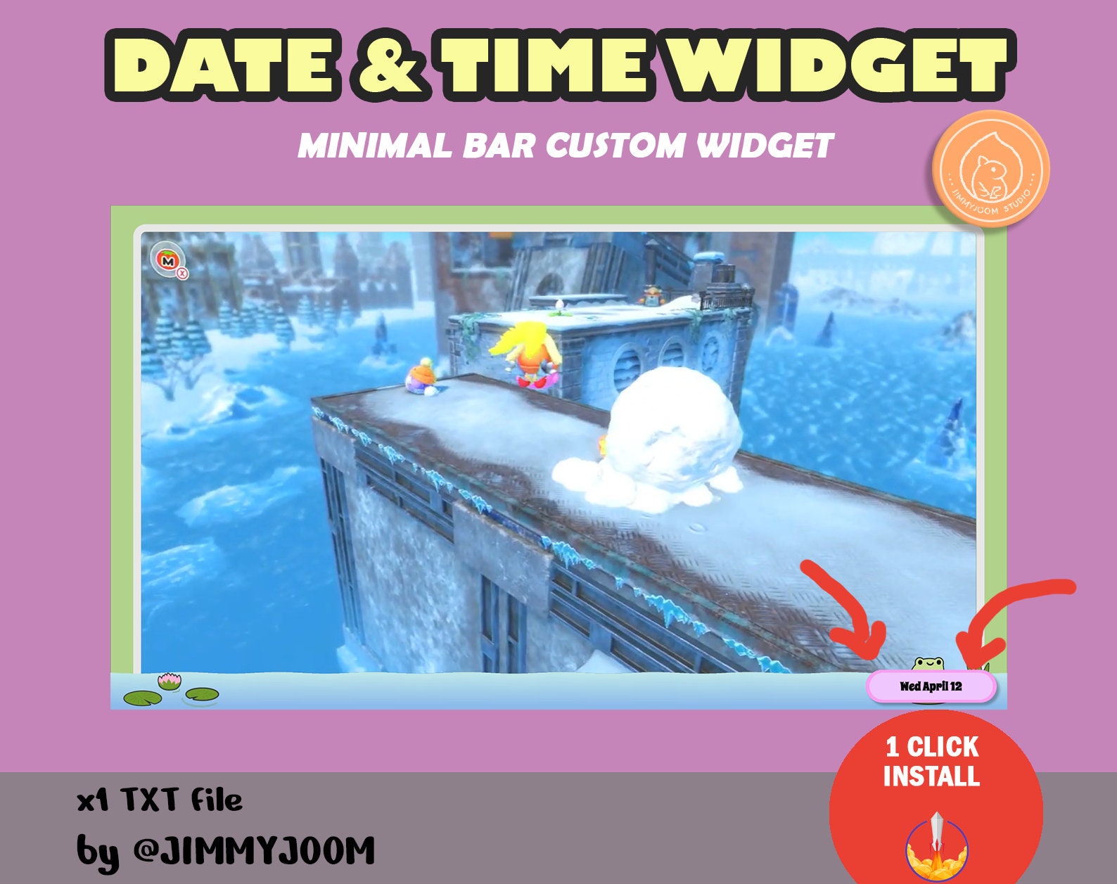 Date and Time Widget for Twitch Streaming / Custom Widget / Customizable / Minimal Style Custom ...
