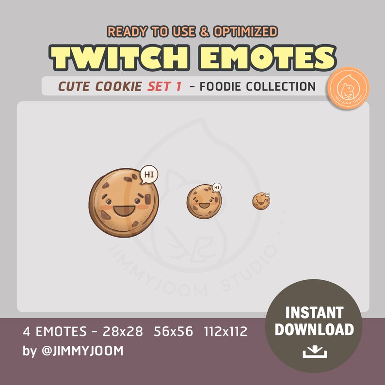 Cute Cookie Twitch Emotes Set 1 | Funny Cookies for Streaming | Emotes ...
