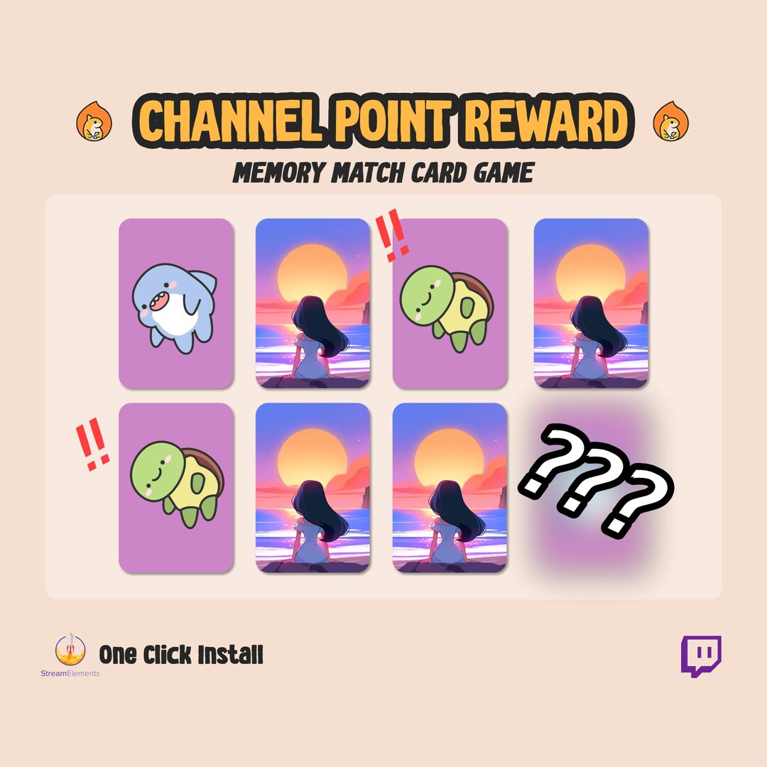 Twitch Memory Card Match Game: Channel Point Reward Widget - Etsy