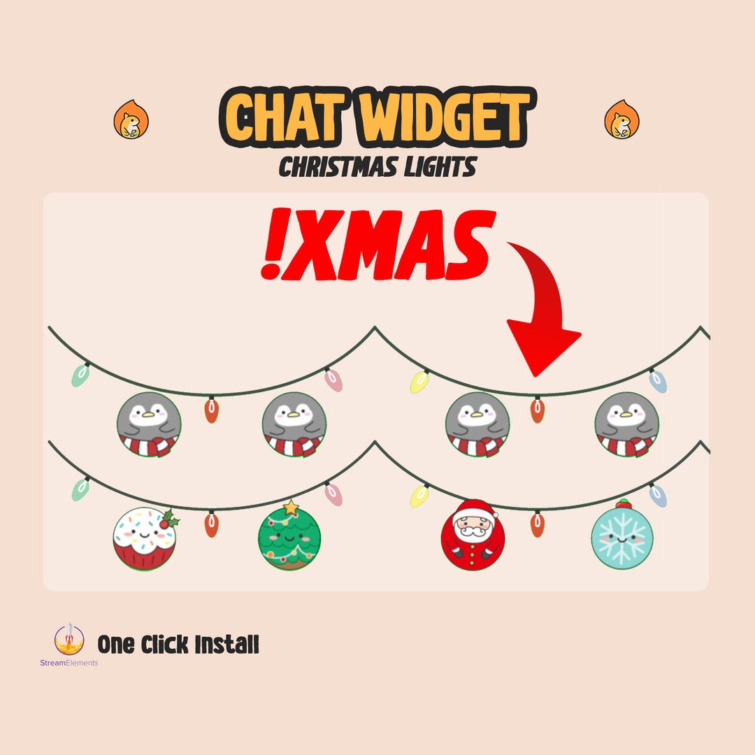 Christmas Lights Chat Widget: Kawaii Twitch Stream Decoration - Etsy